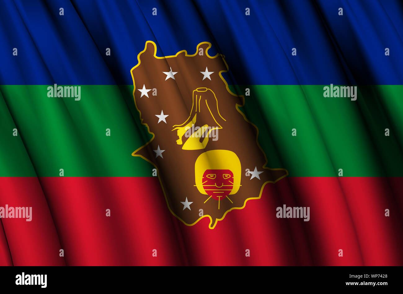 Amazonas State waving flag illustration. Regions of Venezuela. Perfect ...