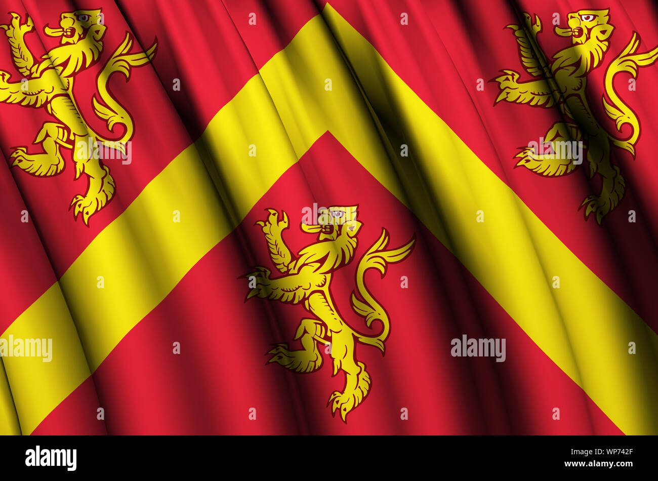 Anglesey waving flag illustration. Regions of England and United ...
