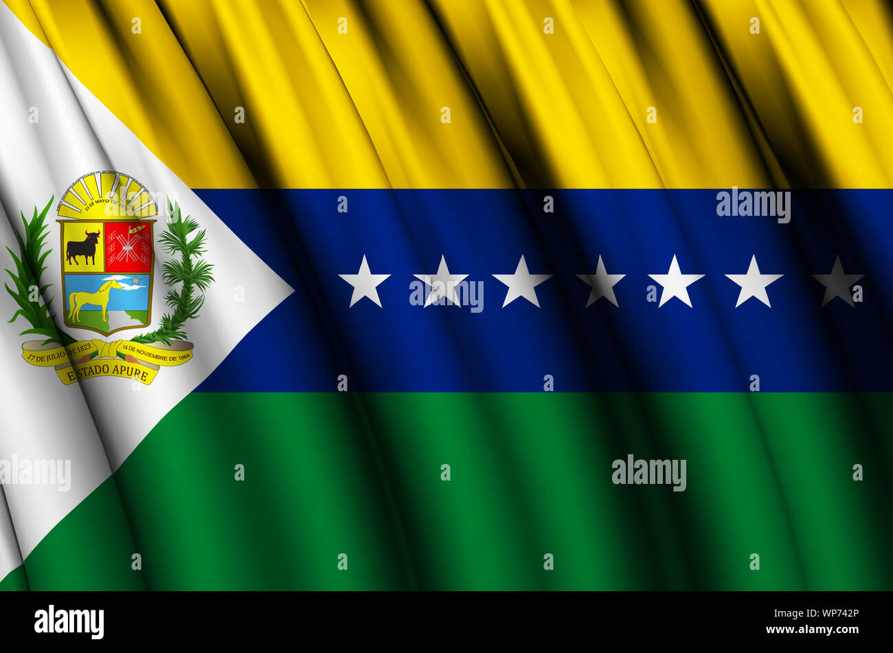 Apure waving flag illustration. Regions of Venezuela. Perfect for ...