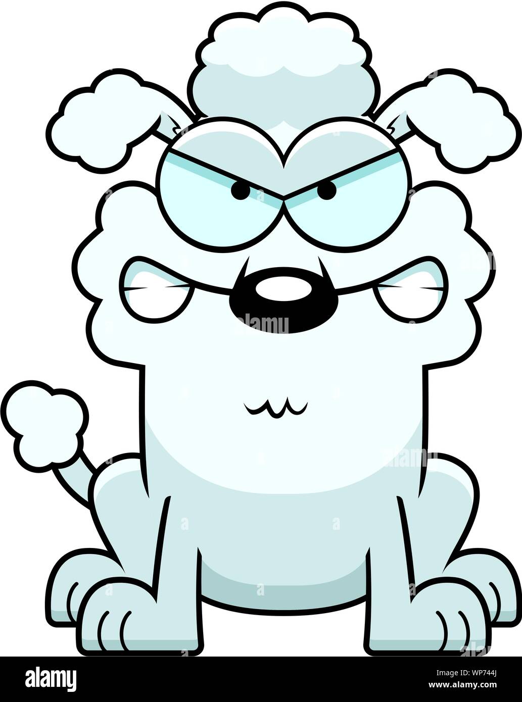 A cartoon illustration of a little poodle looking mad Stock Vector ...