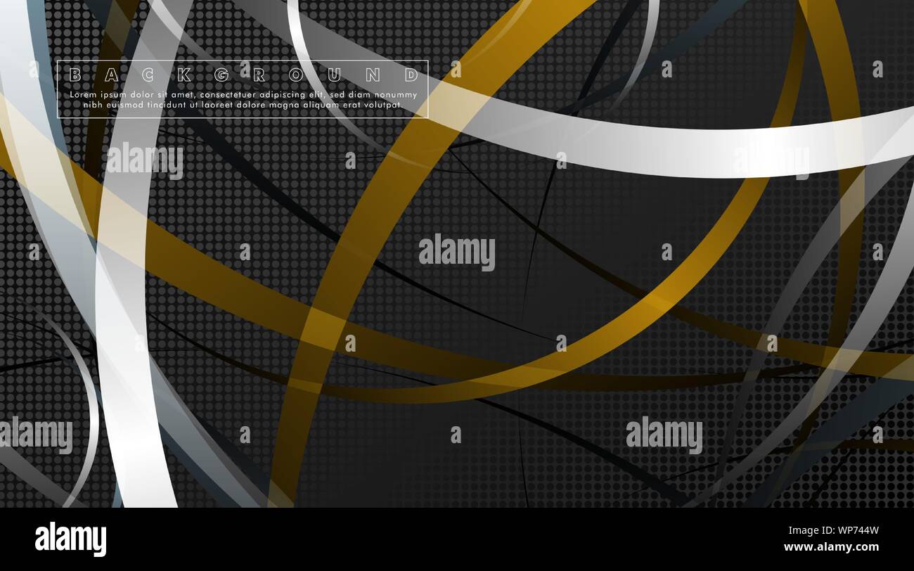 Curved abstract design with the background concept of a dark circle ...
