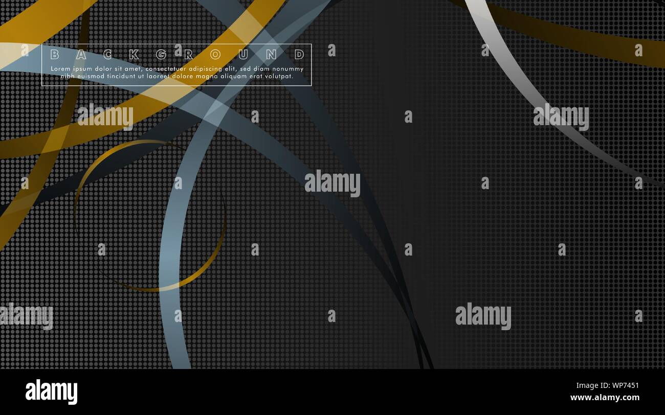 Curved abstract design with the background concept of a dark circle ...