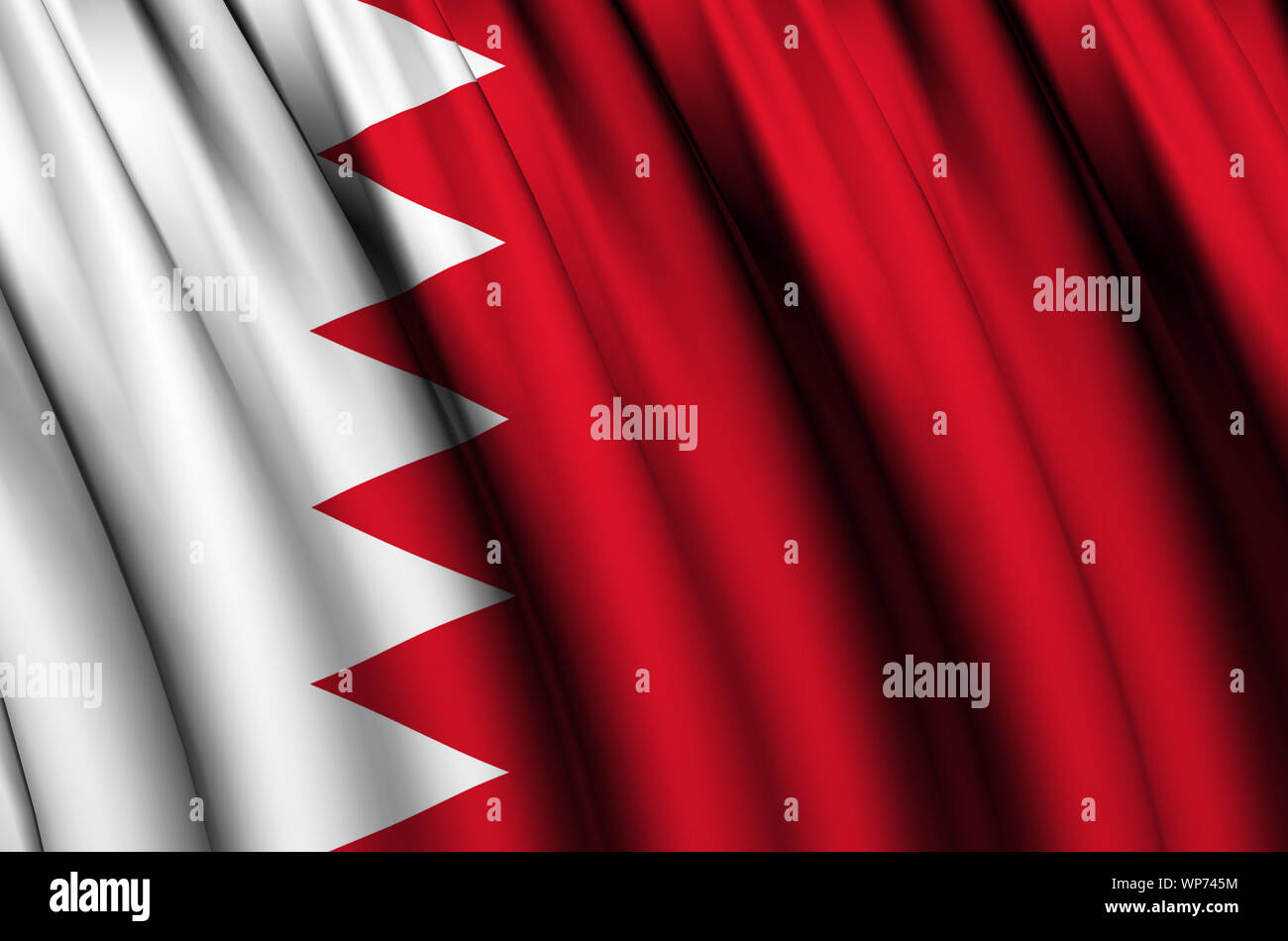 Bahrain waving flag illustration. Countries of Asia. Perfect for ...