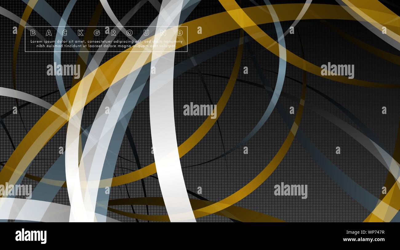 Curved abstract design with the background concept of a dark circle ...