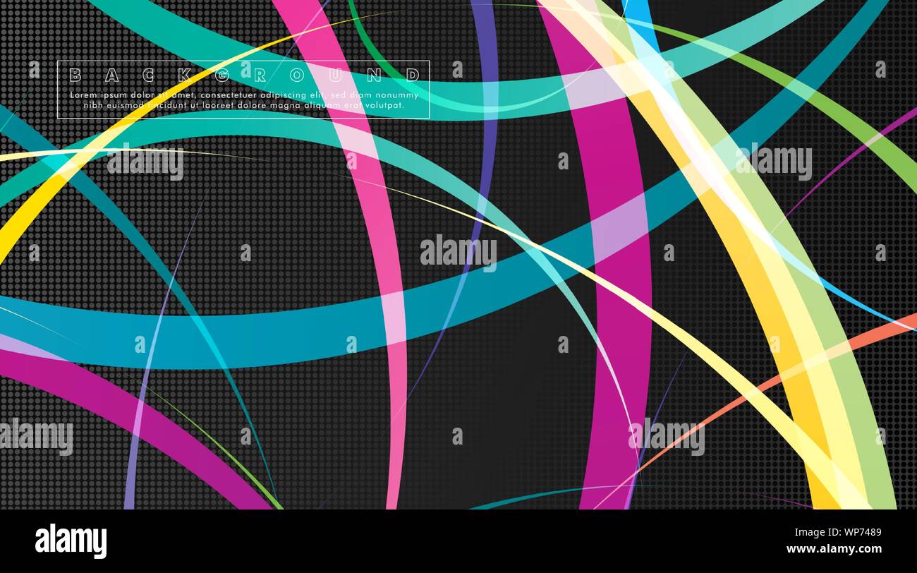 Curved abstract design with the background concept of a dark circle ...