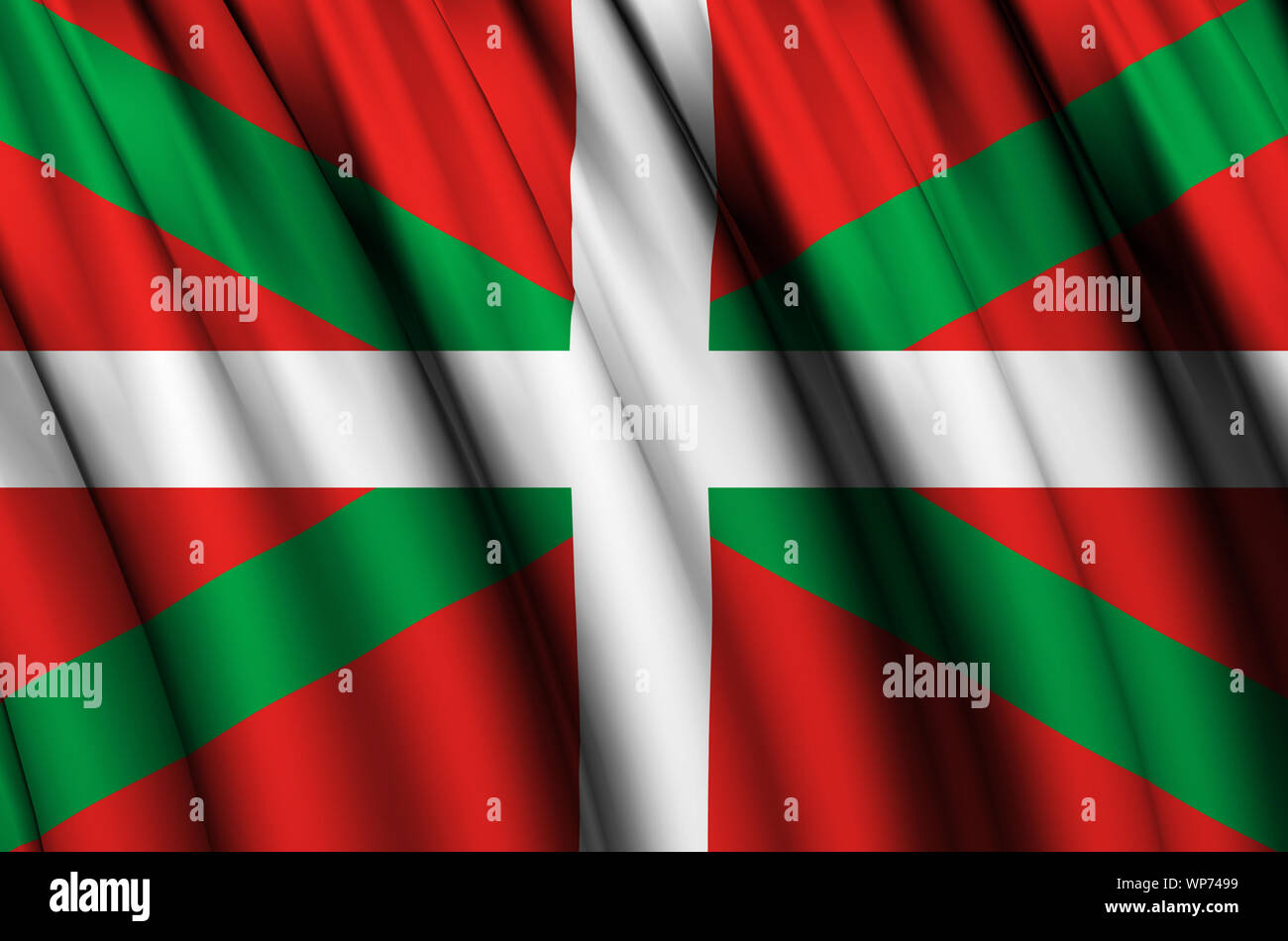 Basque Country waving flag illustration. Regions and cities of Spain ...