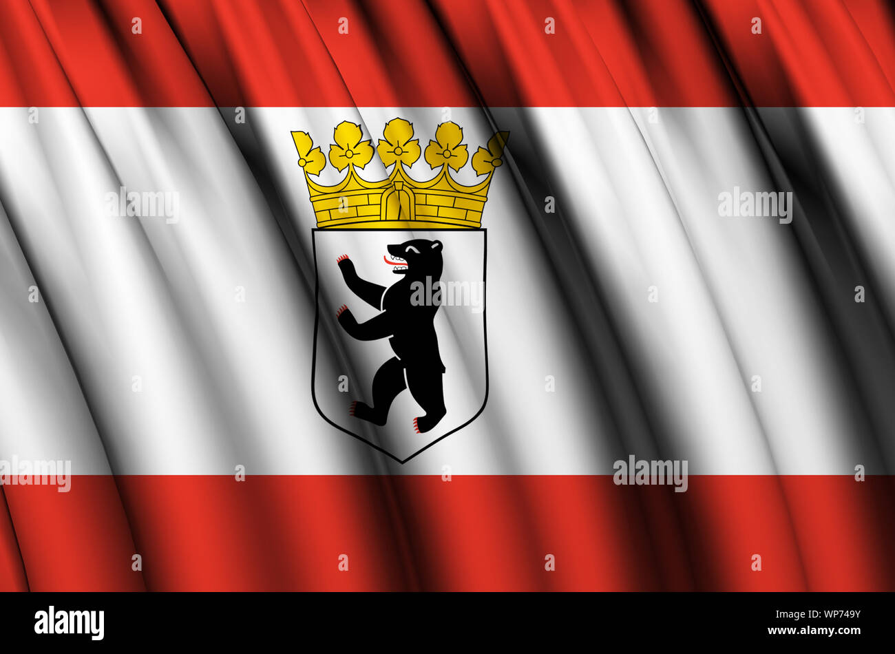 Berlin waving flag illustration. Federal state of Germany. Perfect for ...