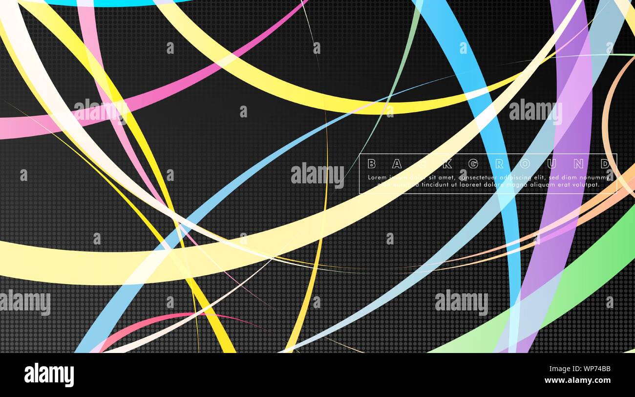 Curved abstract design with the background concept of a dark circle ...