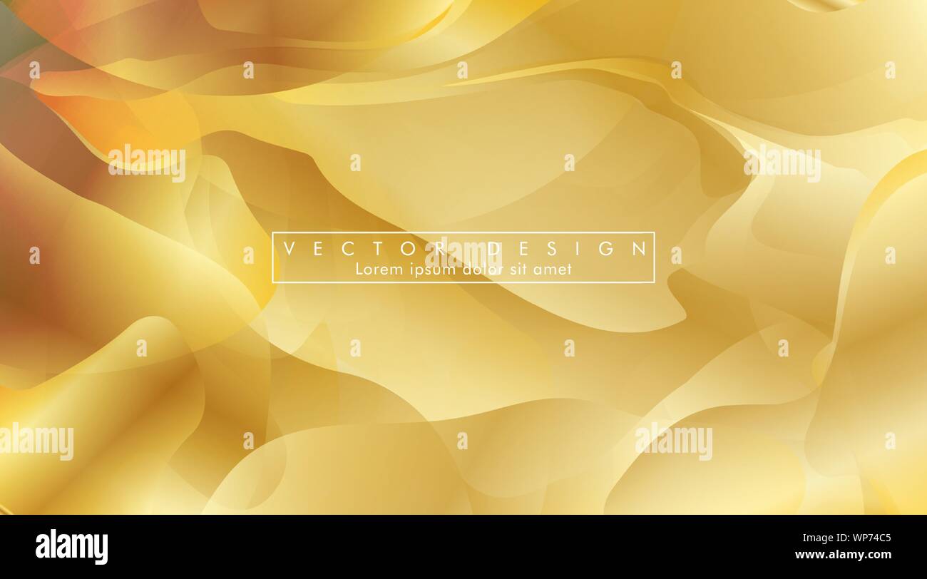 Vector illustration of golden yellow background Wave pattern and ...