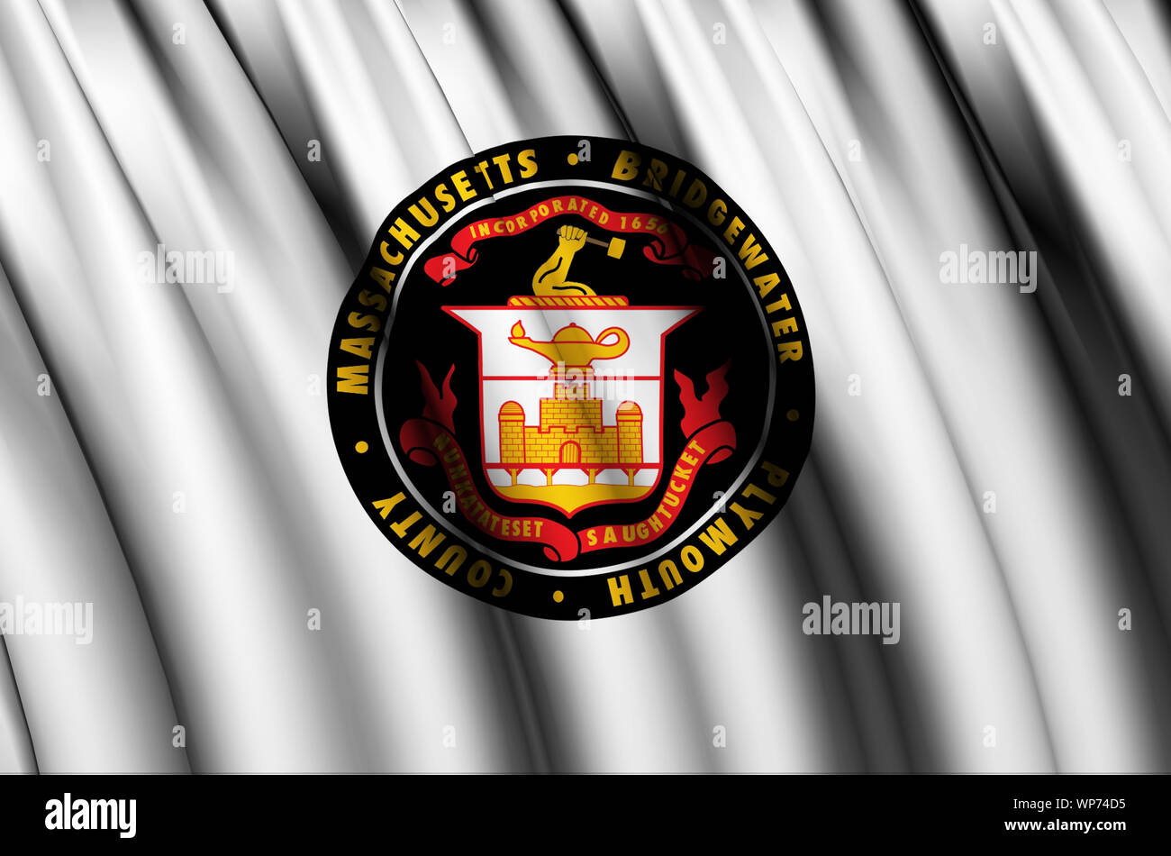 Bridgewater waving flag illustration. Regions and Cities of the United ...