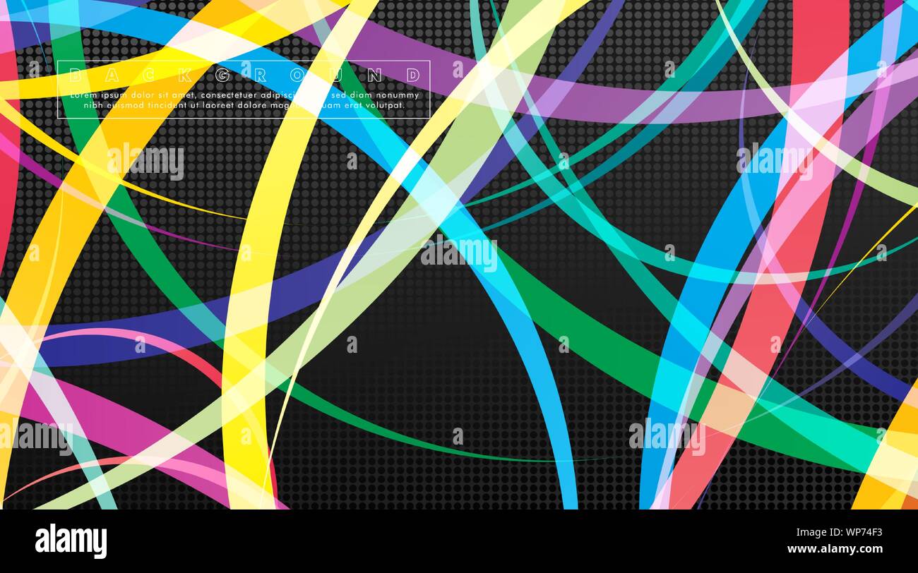 Curved abstract design with the background concept of a dark circle ...