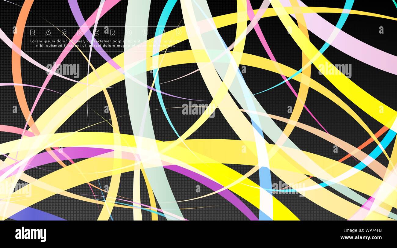 Curved abstract design with the background concept of a dark circle ...