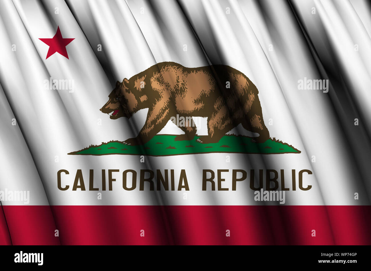 California waving flag illustration. US states. Perfect for background ...