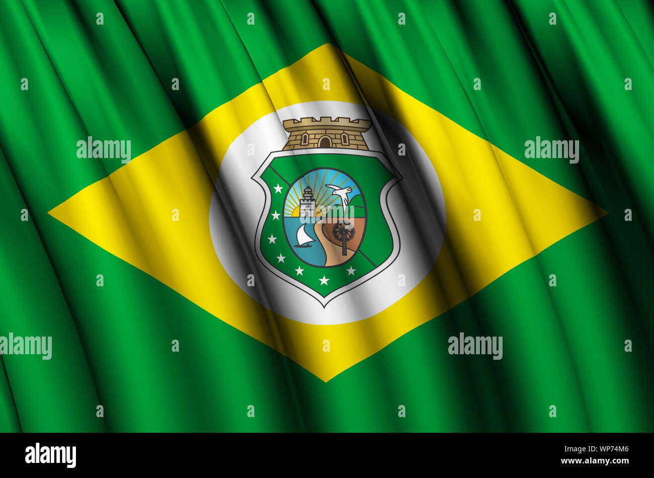 Ceara waving flag illustration. Brazilian states. Perfect for ...