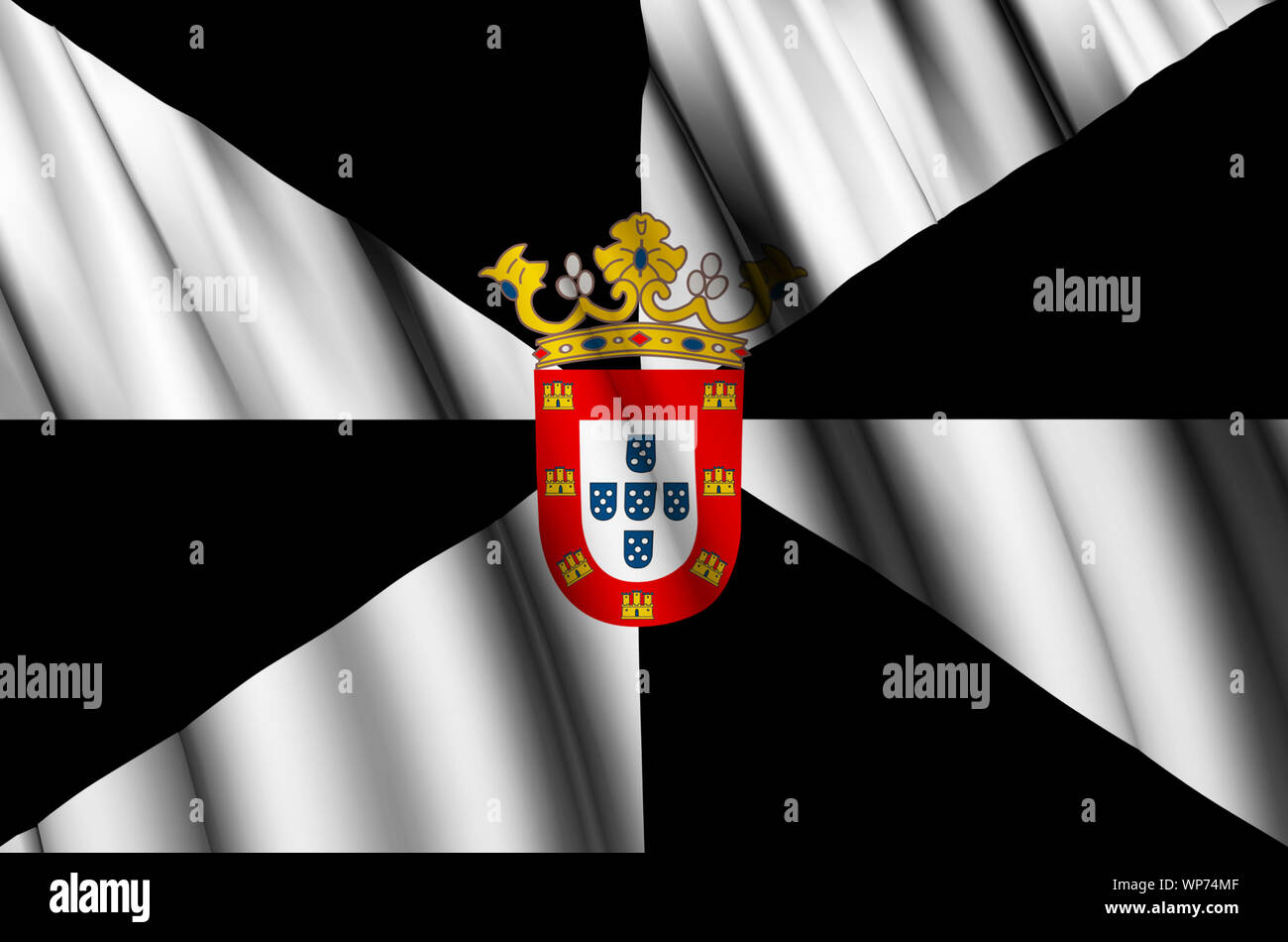 Ceuta waving flag illustration. Regions and cities of Spain. Perfect ...