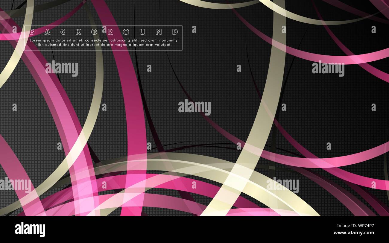 Curved abstract design with the background concept of a dark circle ...