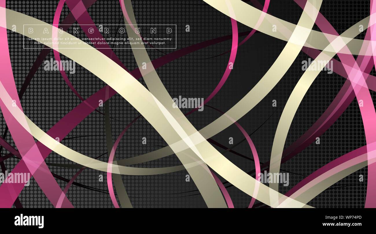 Curved abstract design with the background concept of a dark circle ...