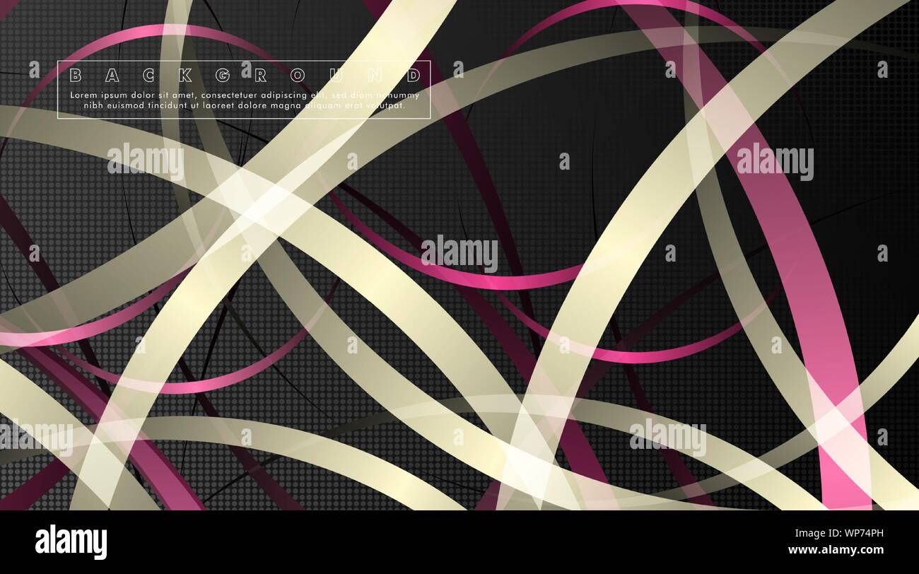 Curved abstract design with the background concept of a dark circle ...