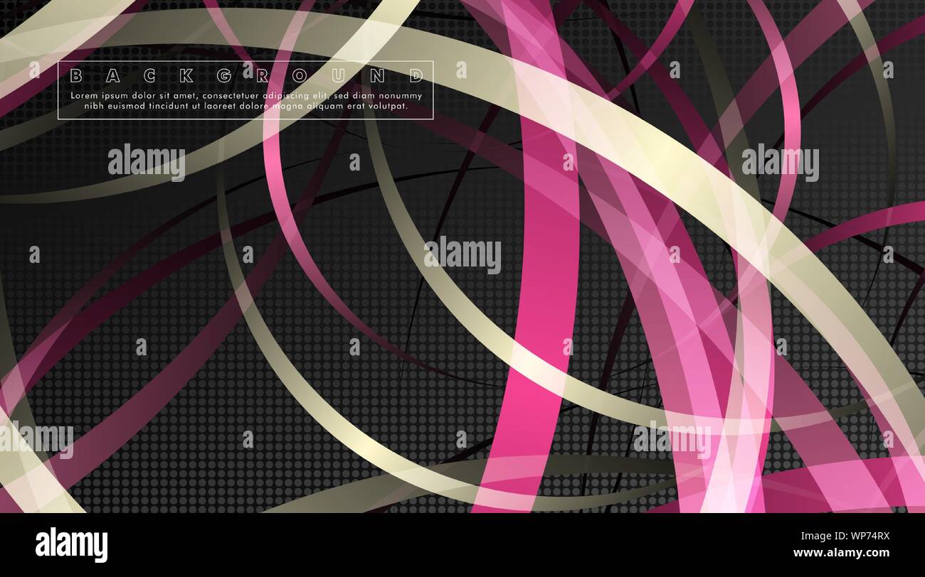 Curved abstract design with the background concept of a dark circle ...