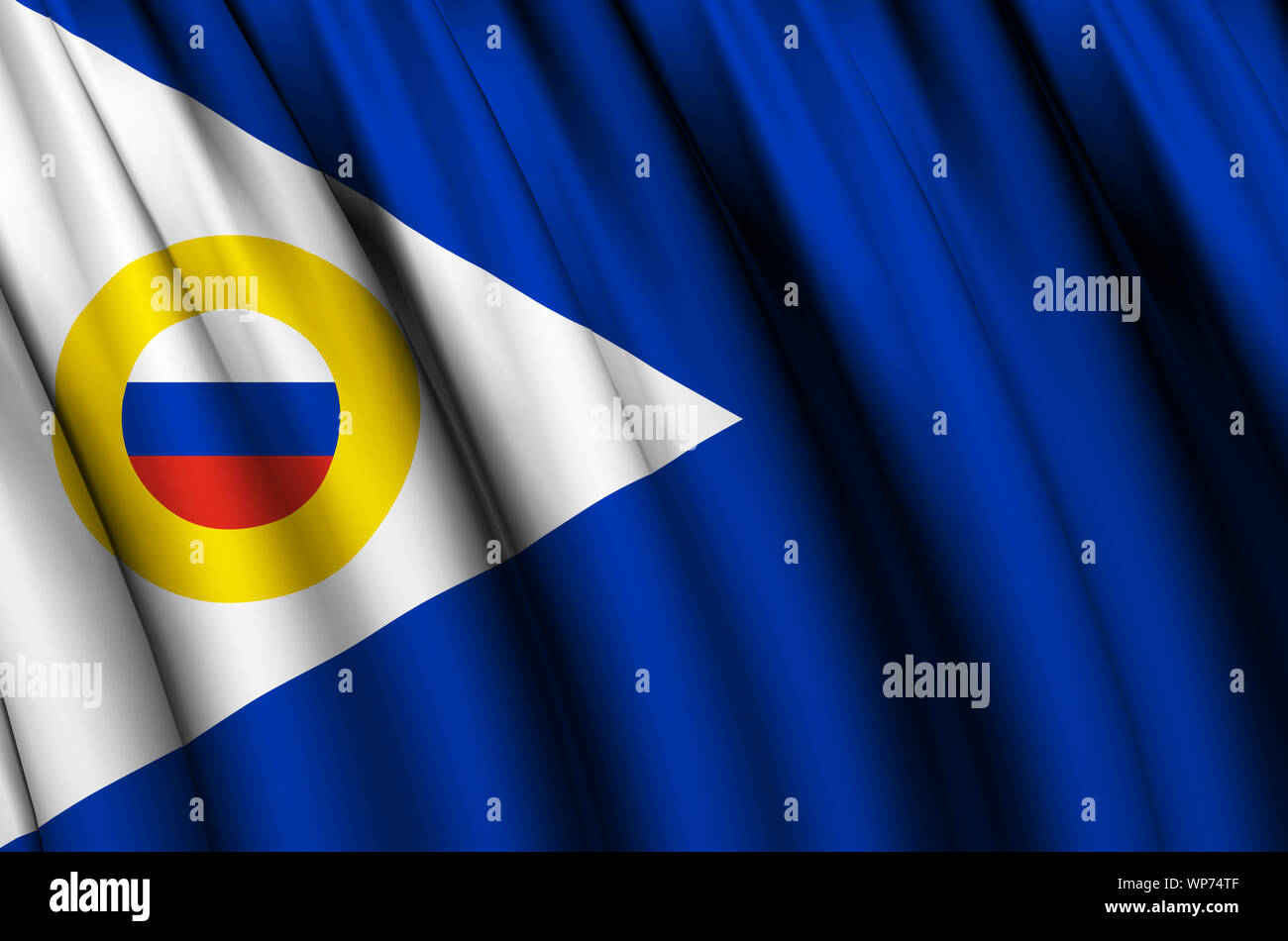 Chukotka waving flag illustration. Regions of Russia. Perfect for ...