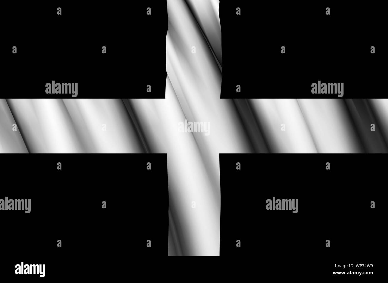 Cornwall waving flag illustration. Regions of England and United ...