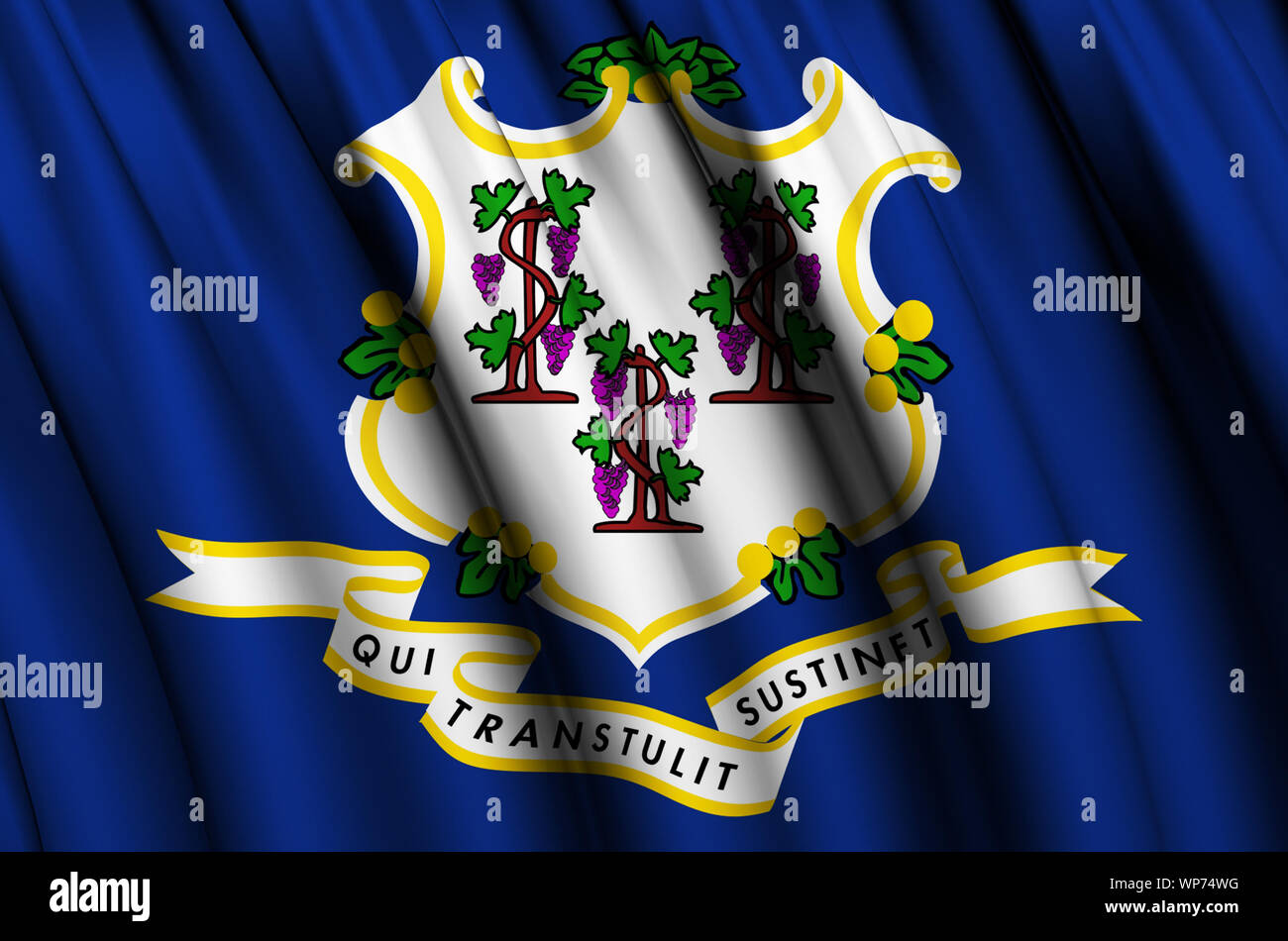 Connecticut waving flag illustration. US states. Perfect for background ...