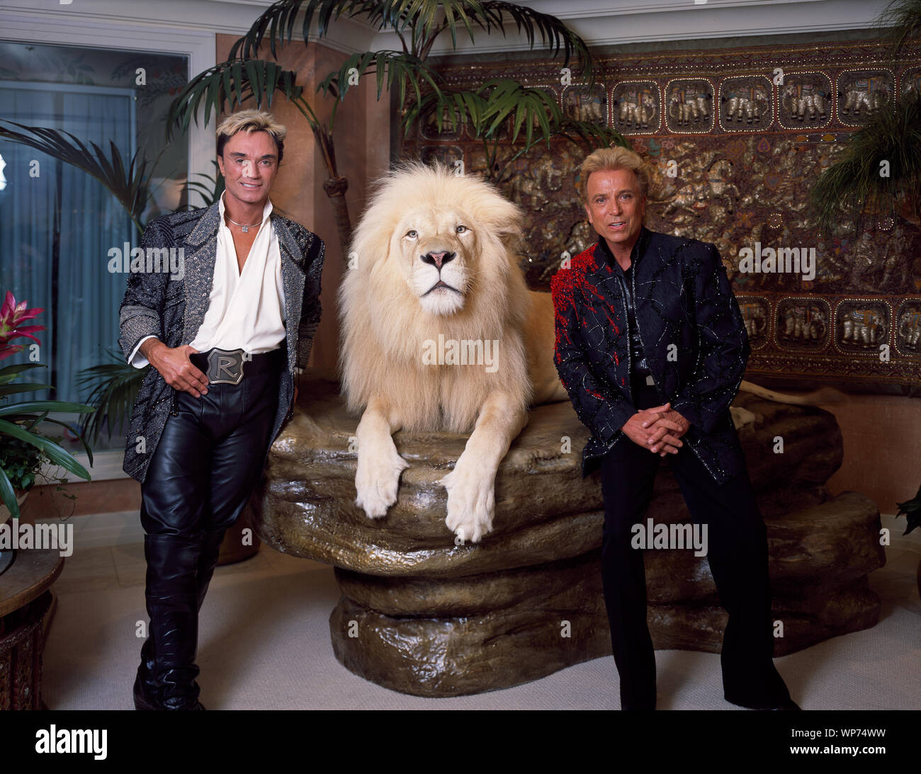 Illusionists Siegfried (right) and Roy (and friend), Las Vegas, Nevada ...