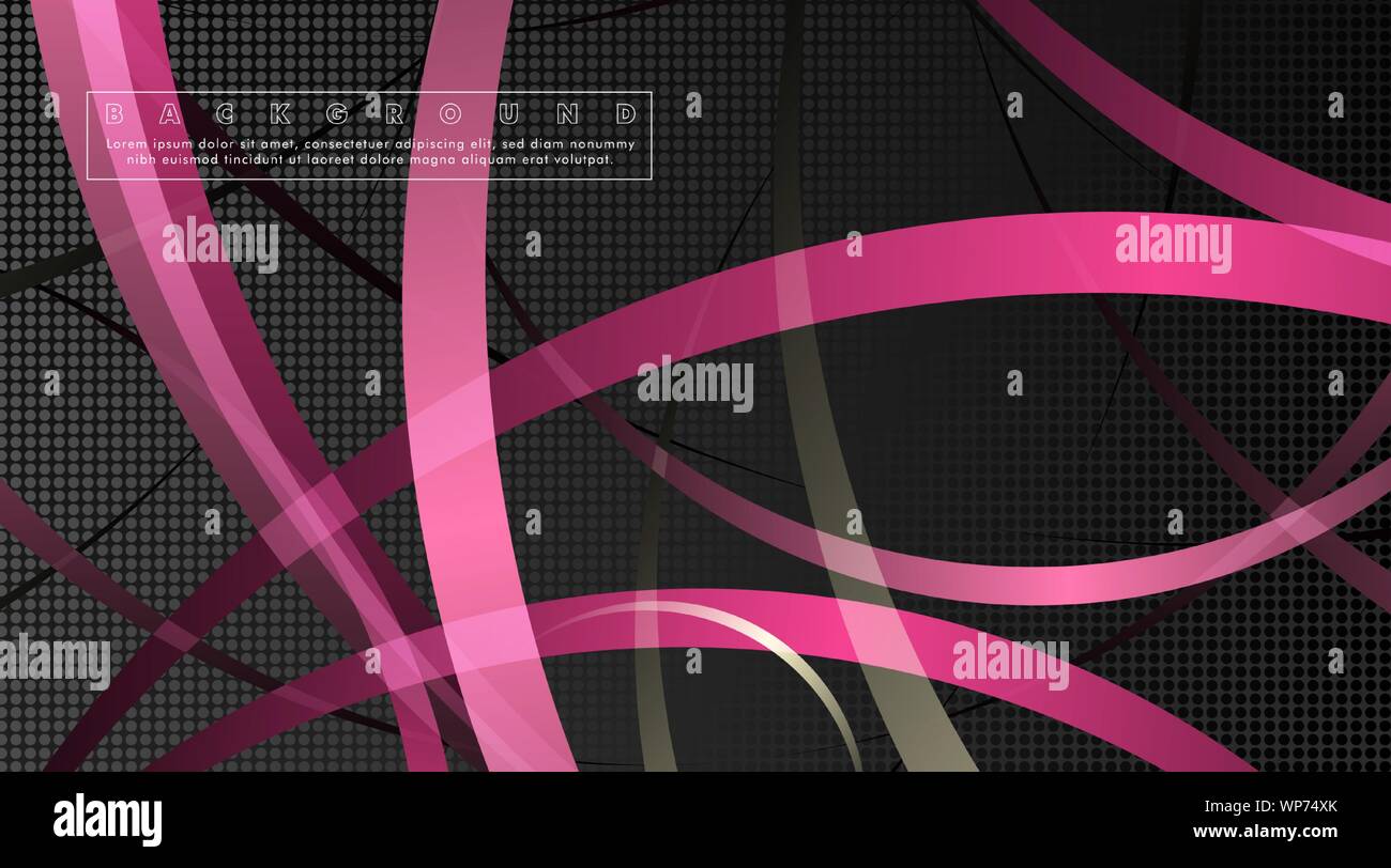 Curved abstract design with the background concept of a dark circle ...