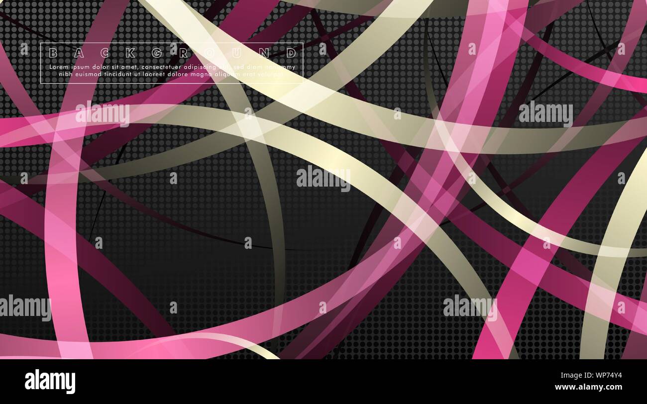 Curved abstract design with the background concept of a dark circle ...
