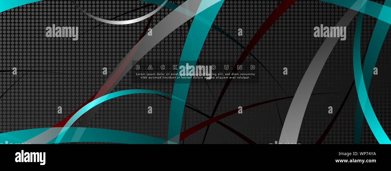 Curved abstract design with the background concept of a dark circle ...