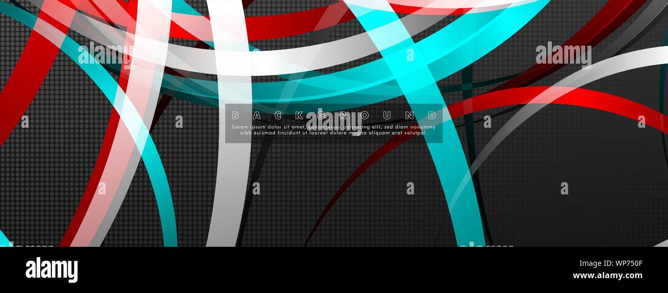 Curved abstract design with the background concept of a dark circle ...