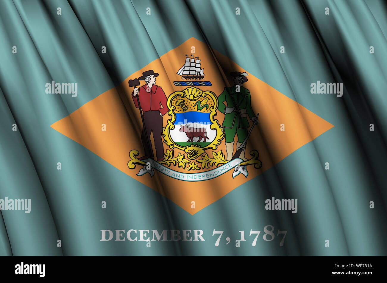 Delaware waving flag illustration. US states. Perfect for background ...
