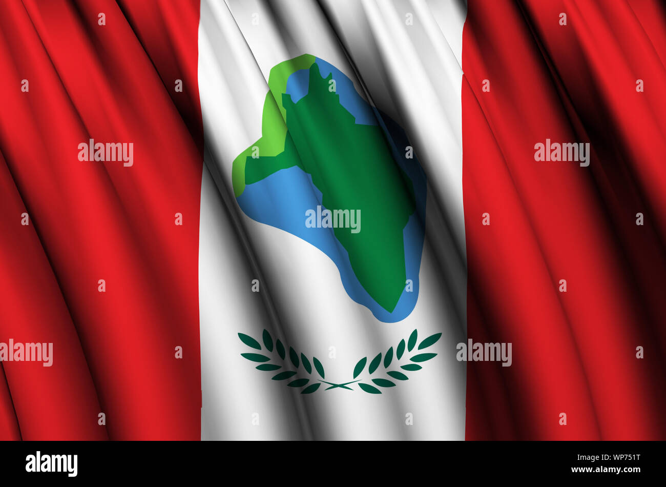 Cumberland Head waving flag illustration. Regions and Cities of the ...