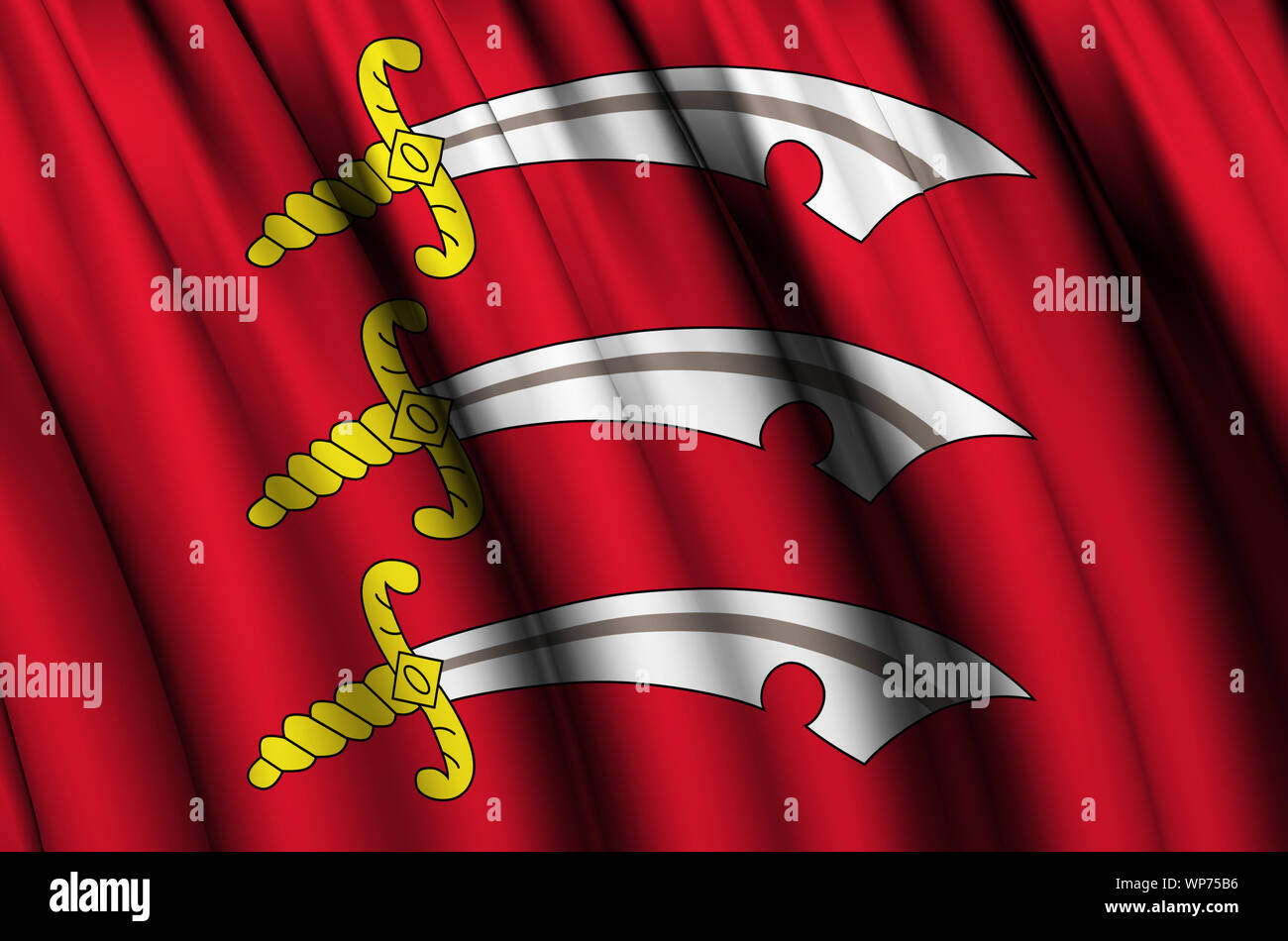 Essex waving flag illustration. Regions of England and United Kingdom ...