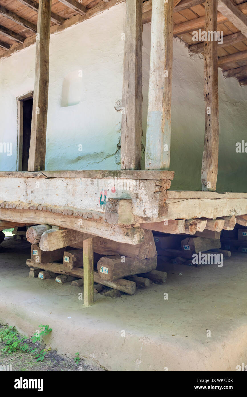 Traditional wooden house, Gilan's Rural Heritage Museum, Saravan, Rasht ...