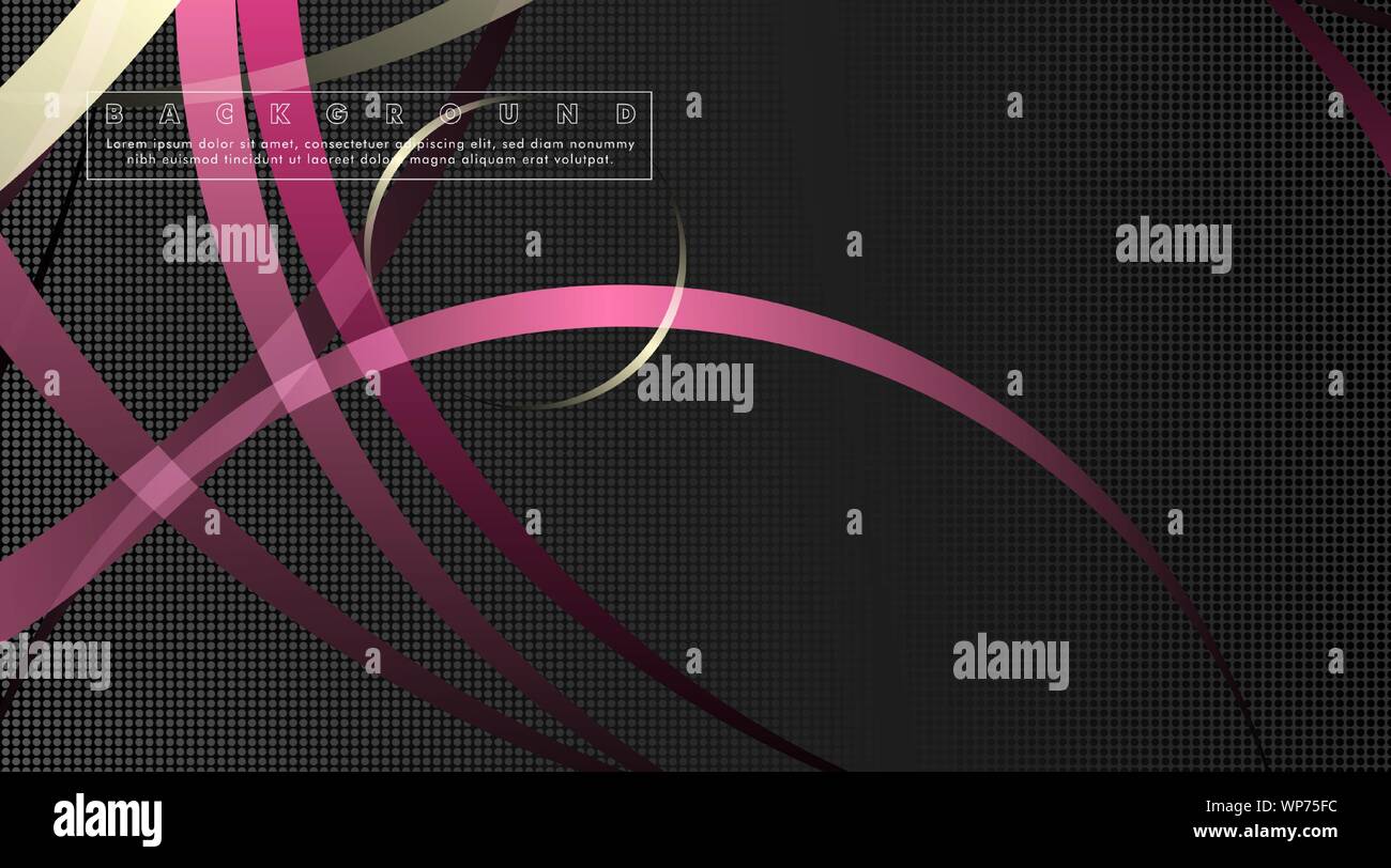 Curved abstract design with the background concept of a dark circle ...