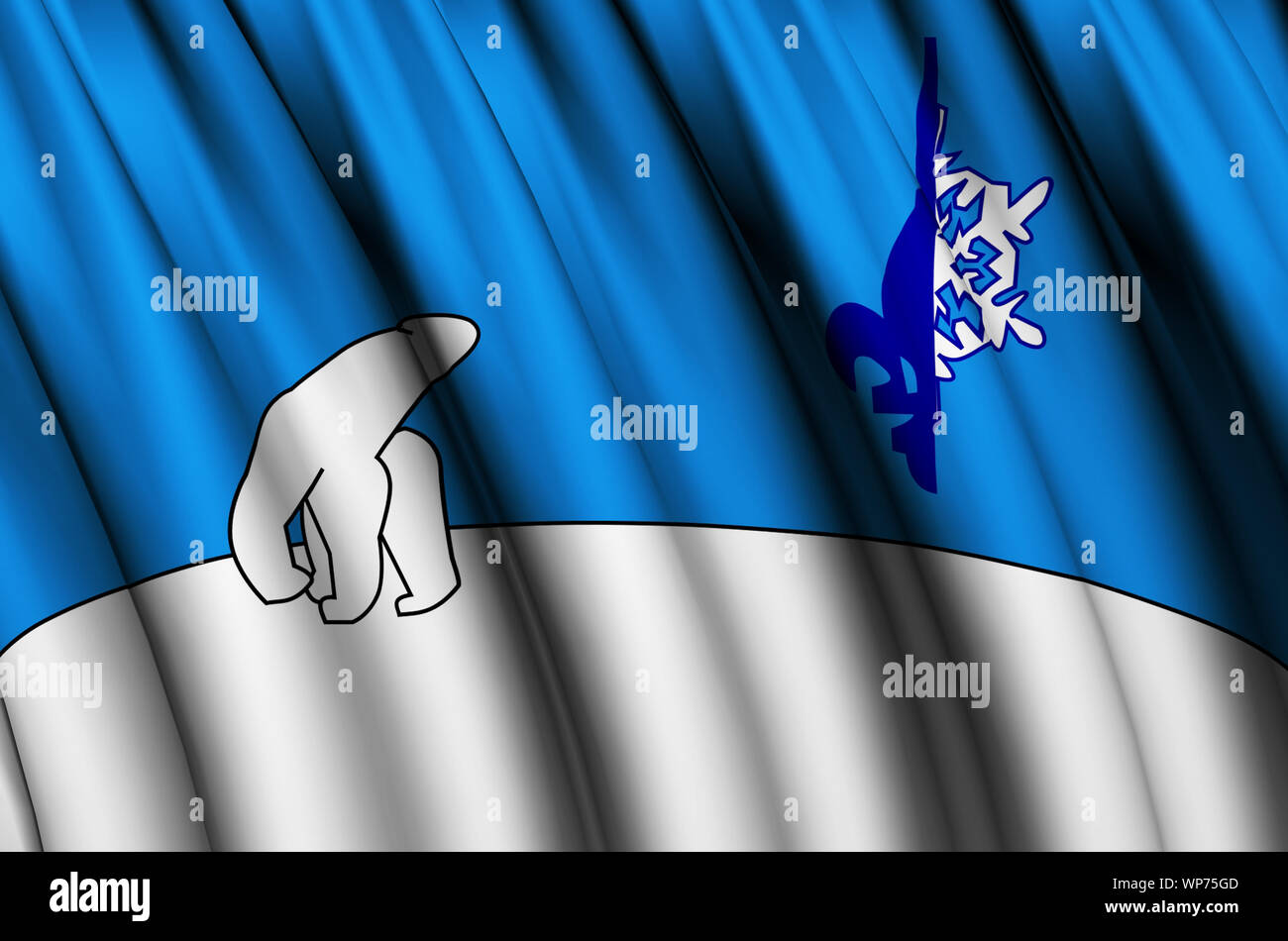 Franco-Yukonnais waving flag illustration. States, cities and Regions ...