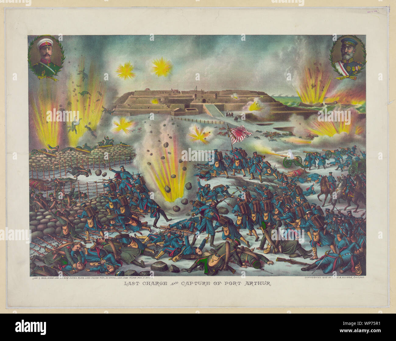 Last charge and capture of Port Arthur Stock Photo - Alamy