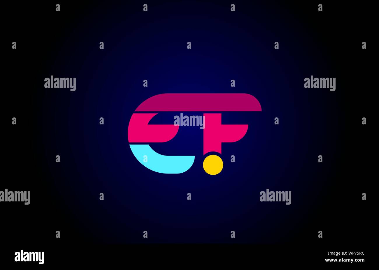 pink blue alphabet letter EF E F combination for company logo. Suitable ...