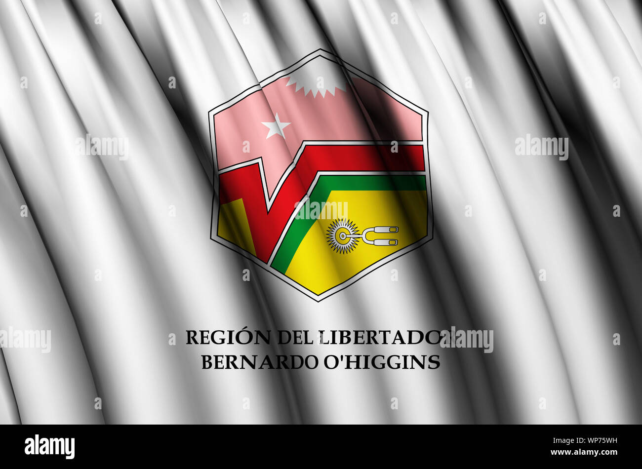 Higgins waving flag illustration. Regions of Chile. Perfect for ...