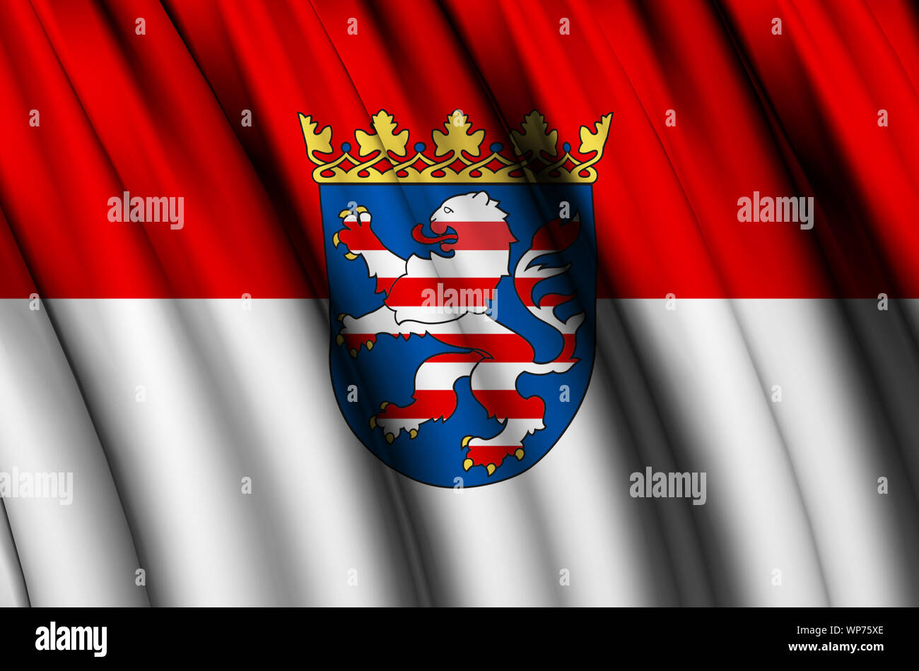 Hesse waving flag illustration. Federal state of Germany. Perfect for ...