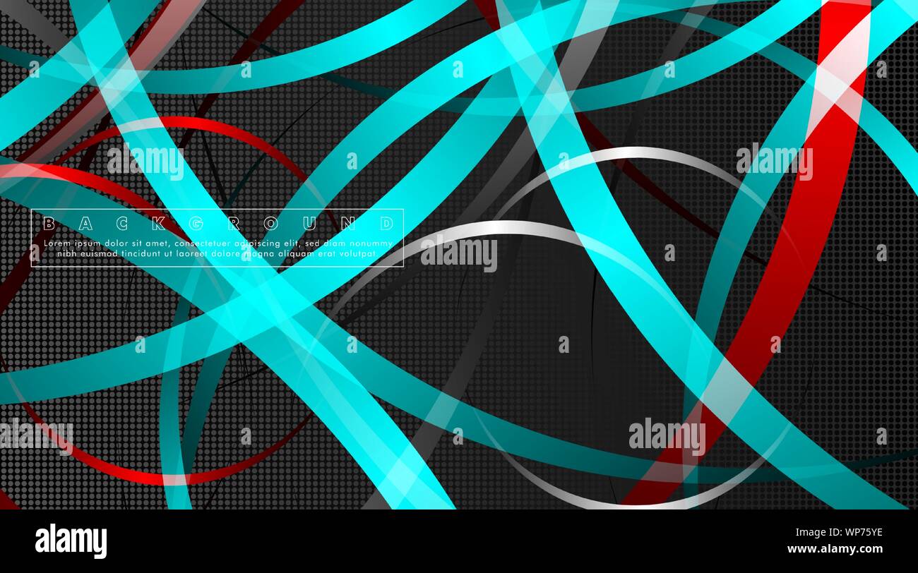 Curved abstract design with the background concept of a dark circle ...