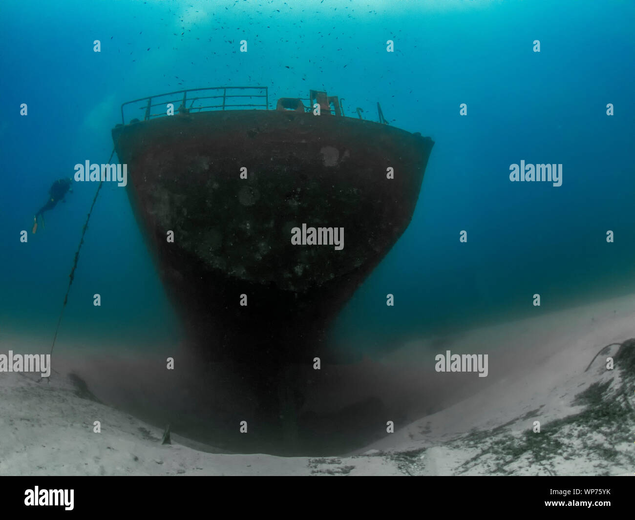 The wreck of the Um El Faroud off the coast of Malta Stock Photo - Alamy