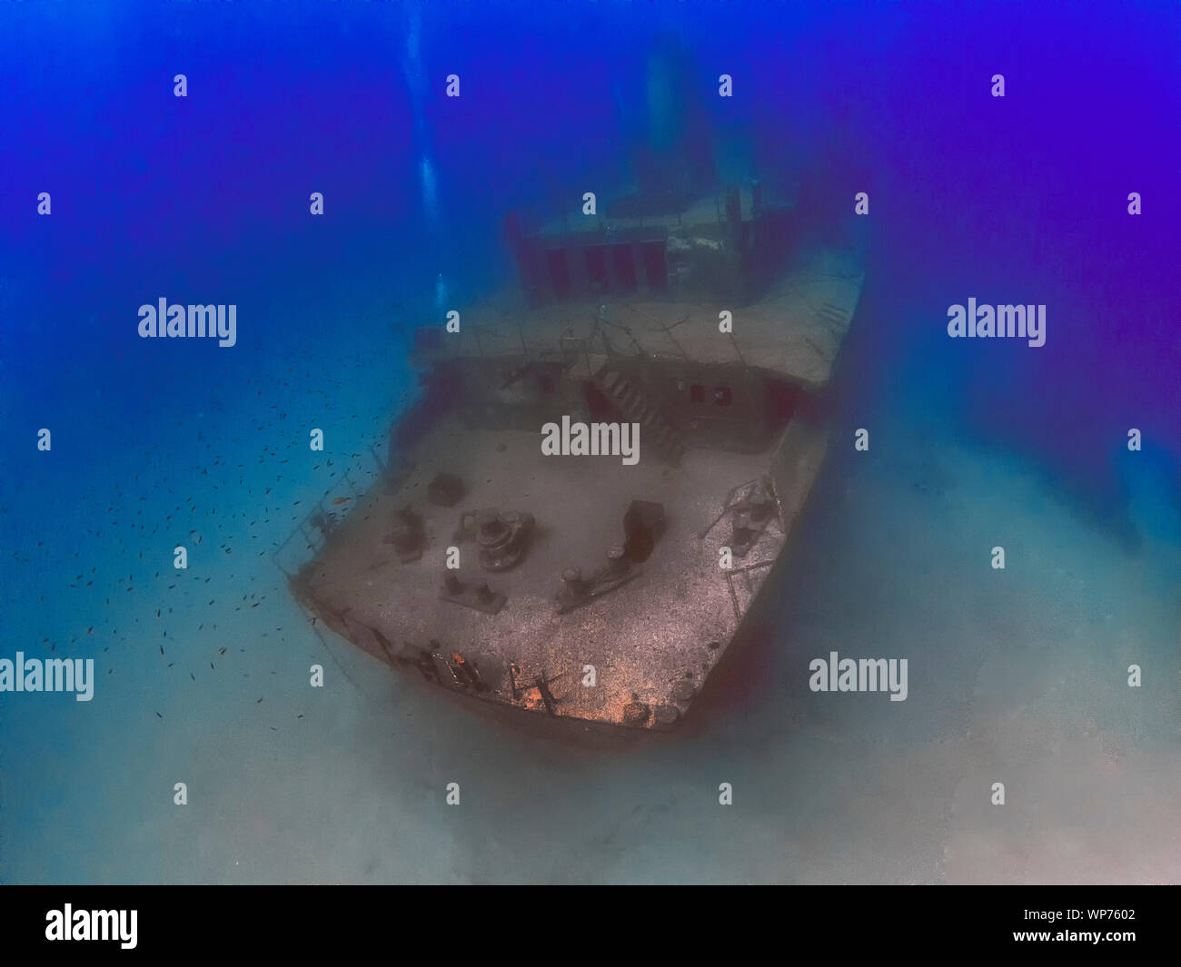 The wreck of the Um El Faroud off the coast of Malta Stock Photo - Alamy