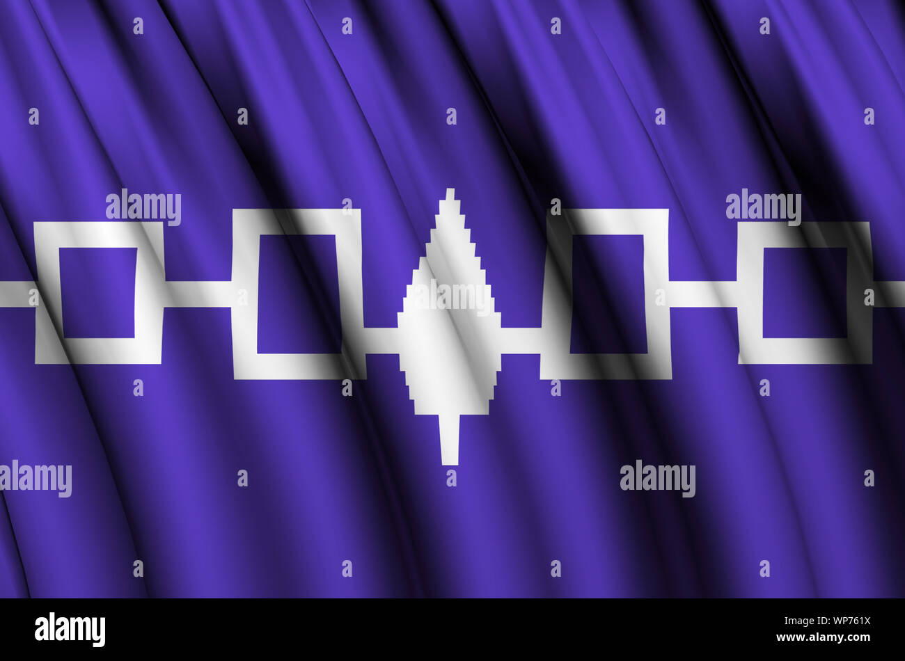 Iroquois Confederacy waving flag illustration. States, cities and ...