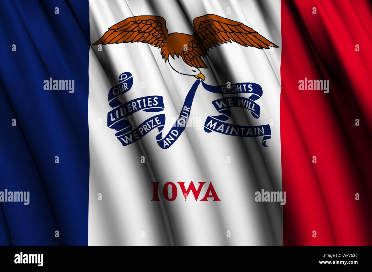 Iowa waving flag illustration. US states. Perfect for background and ...