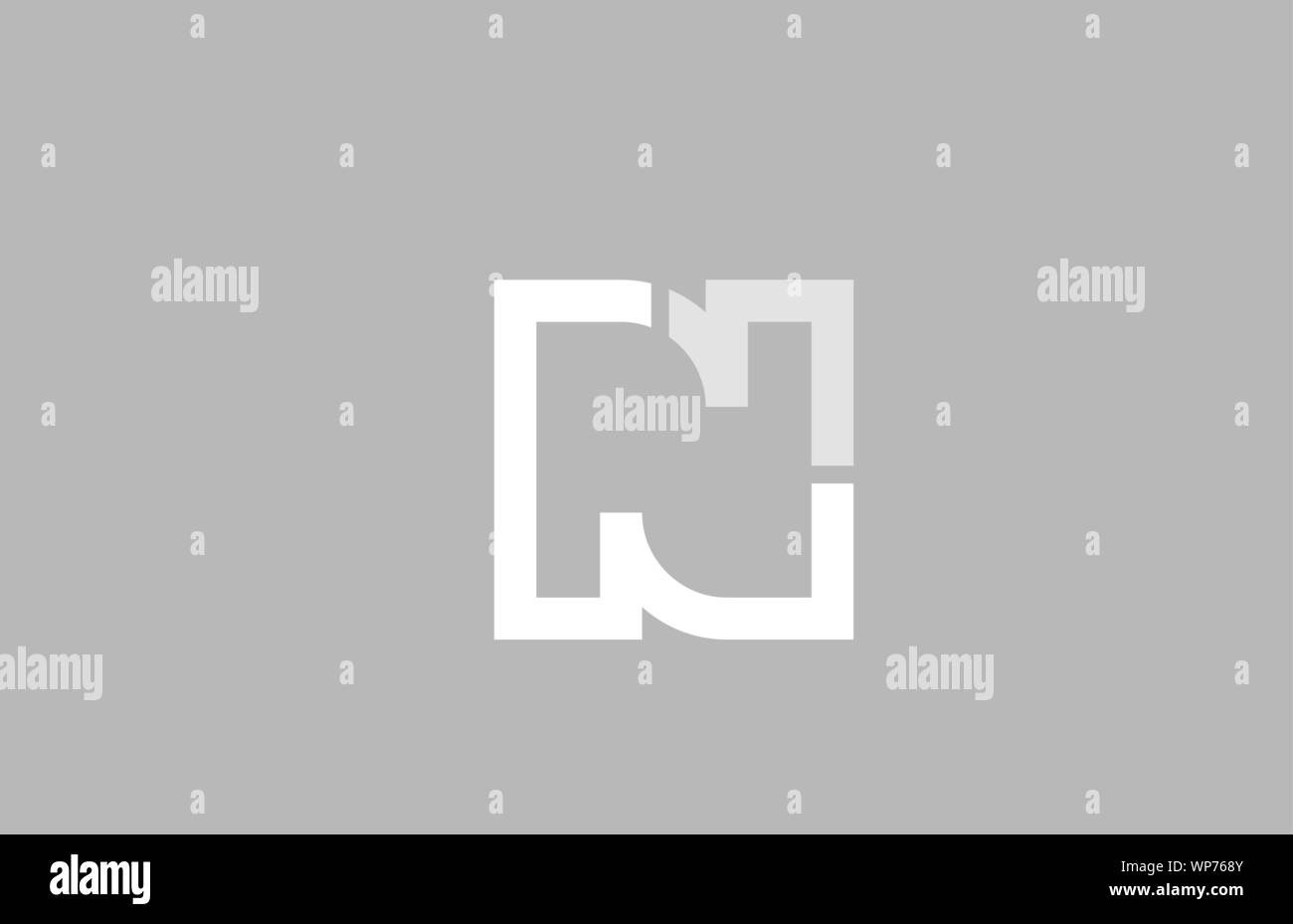 alphabet letter n in grey white colors for company logo design ...