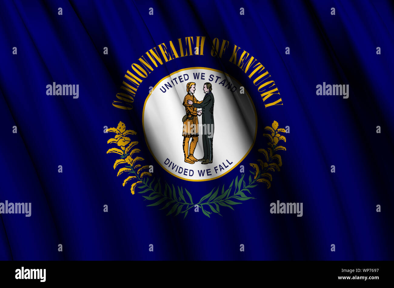 Kentucky waving flag illustration. US states. Perfect for background ...
