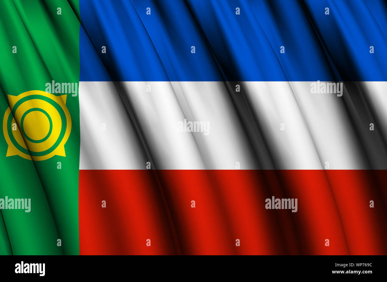 Khakassia waving flag illustration. Regions of Russia. Perfect for ...