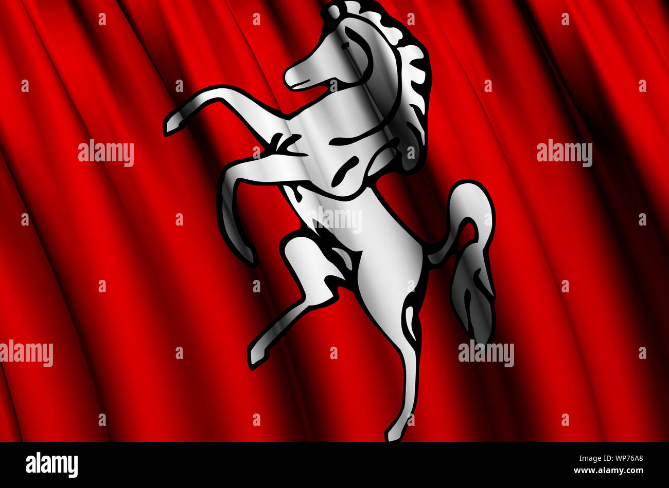 Kent waving flag illustration. Regions of England and United Kingdom ...